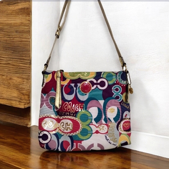 Coach | Bags | Coach Poppy Graffiti Multi Colored Crossbody Bag | Poshmark